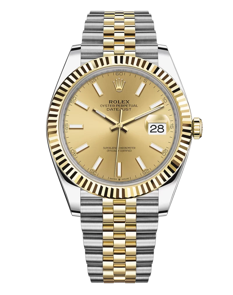 Réplica Rolex Datejust 41 Oro amarillo/Acero Esfera champán Bisel ...