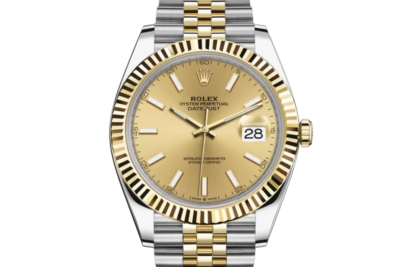 Réplica Rolex Datejust 41 Oro amarillo/Acero Esfera champán Bisel ...